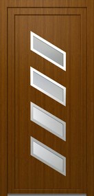 Solid Elements Vchodové dveře Miva, 90 P, 1000 × 2100 mm, pravé, plast, dub zlatý, prosklené
