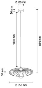 BRITOP Závěsné svítidlo ANTONELLA, 1xE27,  Ø 65 cm Barva montury: Kov