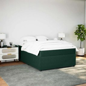 Box spring postel s matrací tmavě zelená 160x200 cm samet 3285653