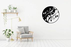 Lepy.cz Samolepka na zeď Yin a Yang rostlina Velikost (šířka x výška): 70x70cm, Barevná varianta: Jemná růžová