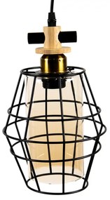 6LMP755 Závěsná lampa Černá 22*18 cm E27/max 1*40W – 18x18x31 cm