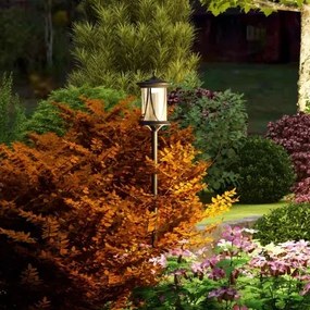 Solární pouliční lampa LED Outsunny, IP44, ABS, 17W x 17D x 127H cm, se studeným bílým světlem LED, světelný senzor, vodotěsná, pro venkovní použití,…