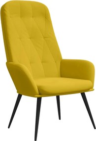 Relaxační křeslo hořčicově žluté samet 341201
