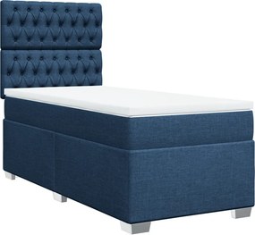 Box spring postel s matrací modrá 100 x 200 cm textil 3292712