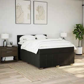 Box spring postel s matrací černá 140x200 cm textil 3287107