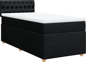 Box spring postel s matrací černá 90x200 cm textil 3288872