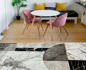 BE Koberec Gloria 3672 GOLD - šedohnědý černý obdélníkový Rozměr: 60x100 cm