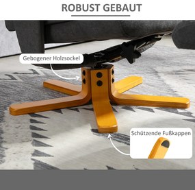 HOMCOM polohovatelné křeslo s funkcí sklápění, polohovatelné křeslo s taburetem, TV křeslo, max. nosnost 150 kg, do obývacího pokoje, ložnice, 79 x 8…
