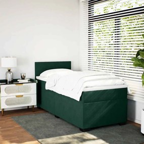 Box spring postel s matrací tmavě zelená 90x200 cm samet 3288507