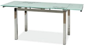 Jídelní stůl GD-017 tvrzené bílé sklo/chrom