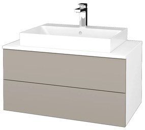 Dřevojas Koupelnová skříňka MODULE SZZ2 80 Varianta: N01 Bílá lesk / D16 Beton tmavý