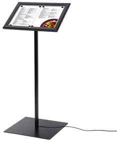 Menuboard s LED vitrínou 2 x A4, černá