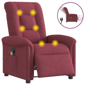 Elektrické masážní polohovací křeslo vínové textil 3303247