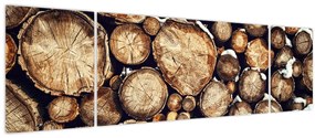 Obraz - Dřevo ve sněhu (170x50 cm)