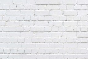 DIMEX | Samolepicí vliesová fototapeta na zeď Bílé cihlové pozadí MA-5-2660 | 375 x 250 cm | bílá