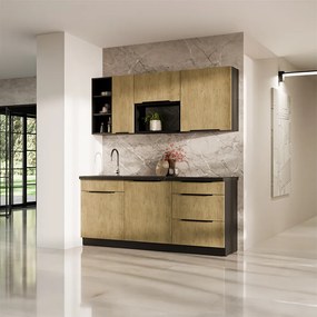 CREMONA cc | horní kuchyňská skříňka 60x60 GN-90 1F (45°) rohová s policemi | 60x60 cm | VYSOKÁ | černá/cremona