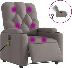Elektrické masážní polohovací křeslo taupe textil 3204706