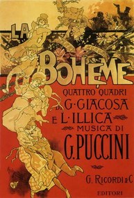 Hohenstein, Adolfo - Obrazová reprodukce Poster by Adolfo Hohenstein for opera La Boheme by Giacomo Puccini, 1895, (26.7 x 40 cm)