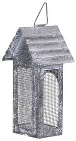 Šedá plechová antik lucerna domeček Candle house - 8*6*16 cm