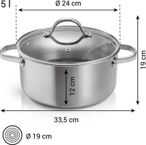 TESCOMA Kastrol SteelCRAFT s poklicí ø 24 cm, 5,0 l