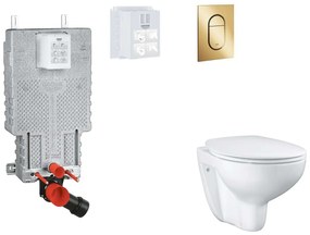 Grohe Uniset - Set předstěnové instalace, klozetu, sedátka SoftClose a tlačítka Arena Cosmopolitan S, Cool Sunrise SANI15BB4105
