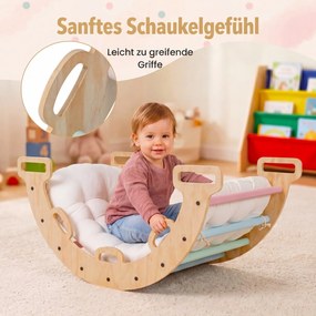 Costway Lezecký oblouk dřevěný Montessori lezecký houpací houpačka s měkkým