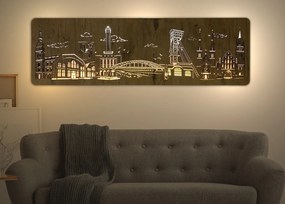 Li-Go "Ostrava" světelný obraz  230V 130x40cm provedení povrchu: dub