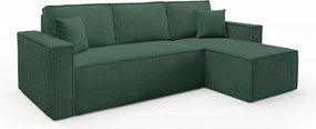 Rohová rozkládací sedací souprava do L BASIC, 240 cm, s úložným prostorem Roh pohovky: Levý roh, Barva látky: Černá (Poso 135)