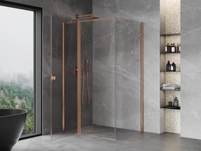 Mexen Mist T, sprchový kout s křídlovými dveřmi, 70 x 95 cm, 8mm čiré sklo, měděný profil, 8A4T-070-095-65-00
