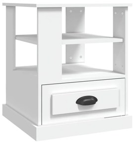 Odkládací stolek bílý 50 x 50 x 60 cm kompozitní dřevo - Default Title
