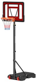 HOMCOM Basketbalový stojan venkovní s kolečky, výškově nastavitelný basketbalový koš 160-210 cm se stojanem, zadní stěna 83x59 cm, pro teenagery na d…