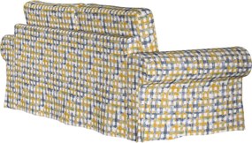 Potah na pohovku IKEA Backabro,  3-místná, rozkládací barva modrá látka pletený vzor, vzorované