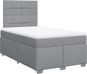 Box spring postel s matrací světle šedá 120x190 cm textil 3292727