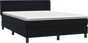 Box spring postel s matrací černá 160x210 cm samet 3317951