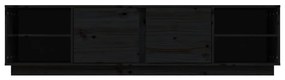 TV skříňka černá 156 x 40 x 40 cm masivní borové dřevo - Default Title
