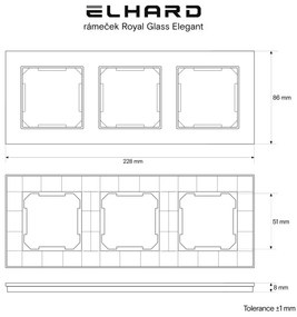Elhard Skleněný trojrámeček Royal Glass Elegant, bílý YE3103W