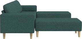 Pohovka do obývacího pokoje 3 ks Tmavě zelená Polyester 3335116