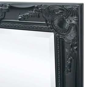 Nástěnné zrcadlo barokní styl 100 x 50 cm černé - Default Title