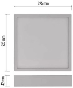 Emos lighting LED přisazený panel NEXXO 22,5cm, 21W, CCT, čtvercový Barva: Černá