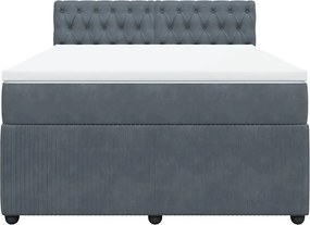 Box spring postel s matrací tmavě šedá 160x200 cm samet 3290089