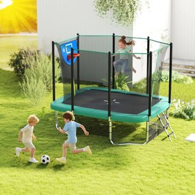 Costway 3 v 1 Obdélníková trampolína se žebříkem
