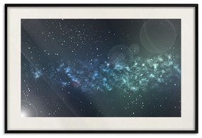 Plakát Prostor - hvězdná krajina a Mléčná dráha na tmavém kosmickém pozadí