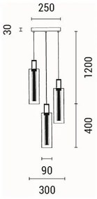 LED Lustr na lanku VIAL LED/21W/230V 3000K