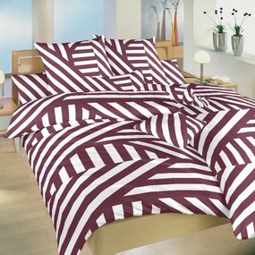 Dadka Povlečení bavlna Zebra bordó  140x200, 70x90 cm