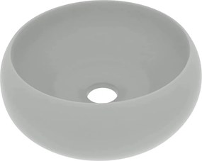 Luxusní umyvadlo kulaté matné světle šedé 40 x 15 cm keramické 147004