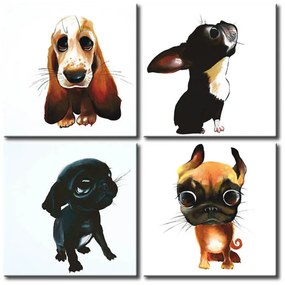 Obraz Kohouti pro děti (9dílný) - fantazie s barevným motivem zvířat