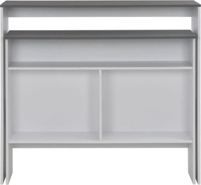 Barový stůl se 2 stolními deskami bílý a šedý 130 x 40 x 120 cm 280221