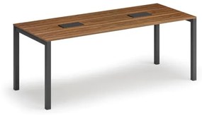 Stůl SQUARE 2000 x 800 x 750, ořech + 2x stolní zásuvka TYP III, černá