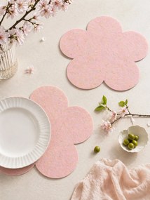 Sinsay - Prostírání na stůl ve tvaru květiny sada 2 ks - pastelová růžová