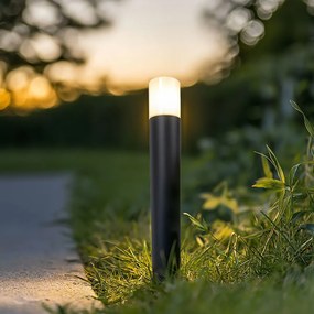 Venkovní lampa černá s opalovým bílým stínítkem 50 cm - Odense